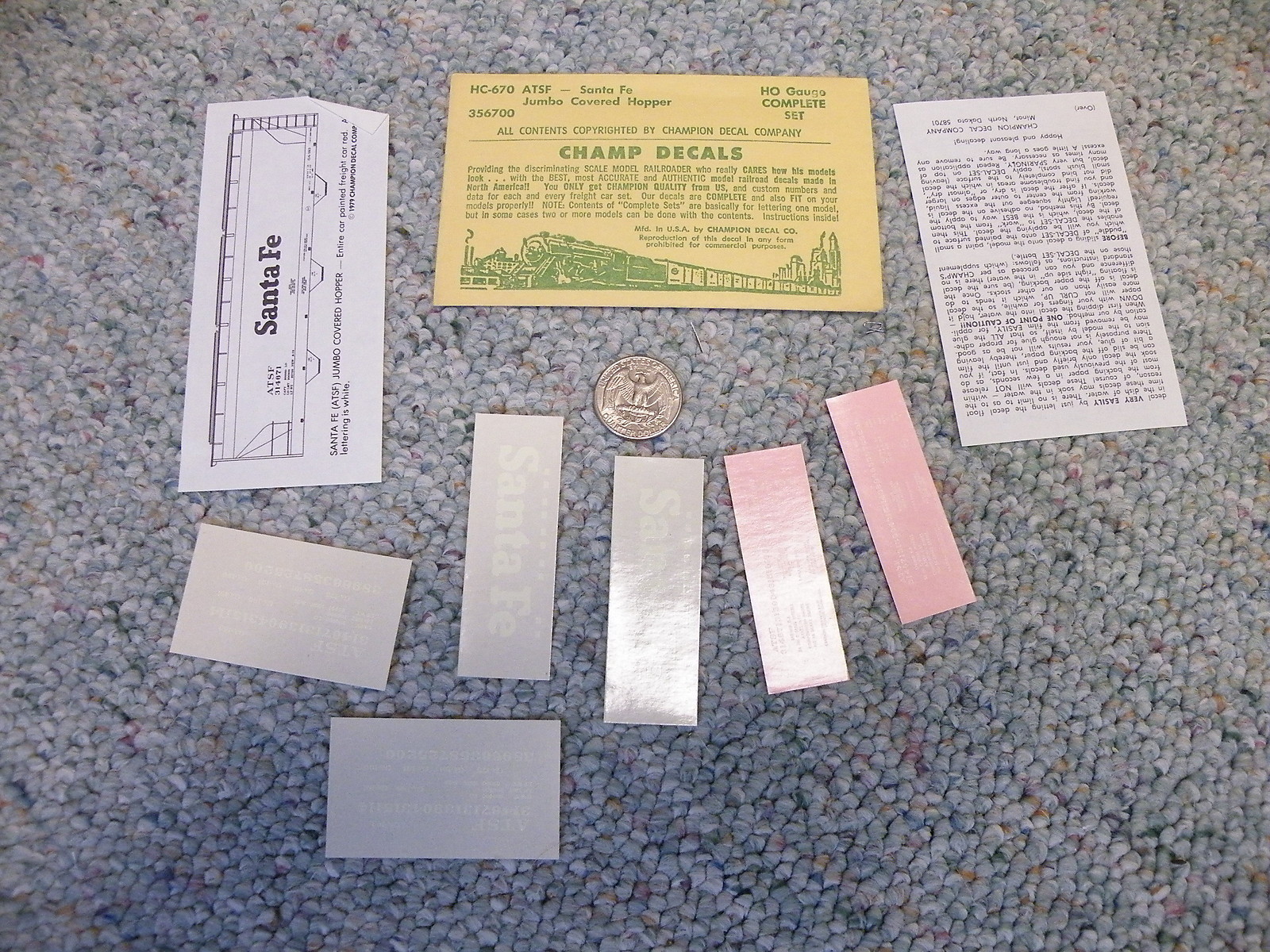 Champ decals HO HC-670 ATSF Santa Fe jumbo covered hopper K130 | eBay