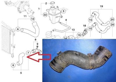 BMW Mini One/Cooper Coolant Hose (Part Number: 17127515489) R50/R52 ...