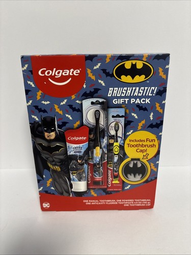 Colgate Powered & Manual Toothbrush & Toothpaste Gift Set Batman Kids ...