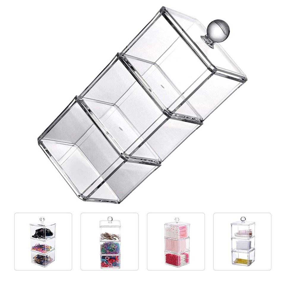 Storage Bin with Lid Multifunctional Desktop Box Clear Boxes Lids Small ...