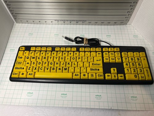 Large Print Large Letters Visually Impaired Keyboard / Yellow/Black ...