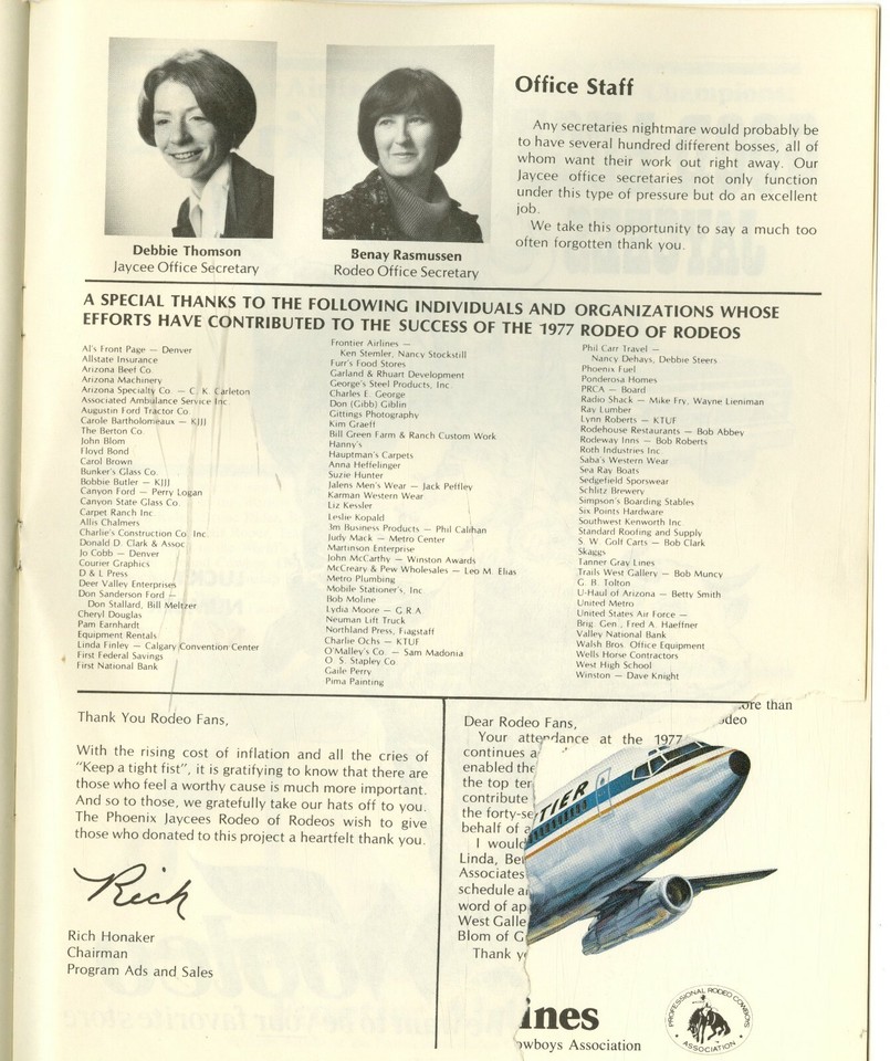 1977 Phoenix Jaycees 47th Rodeo Of Rodeos Program Sign Rex Allen Jr ...