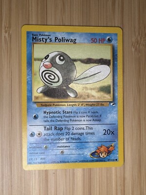 Pokemon Gym Heroes Common Card - Misty's Poliwag 87/132 LP | eBay
