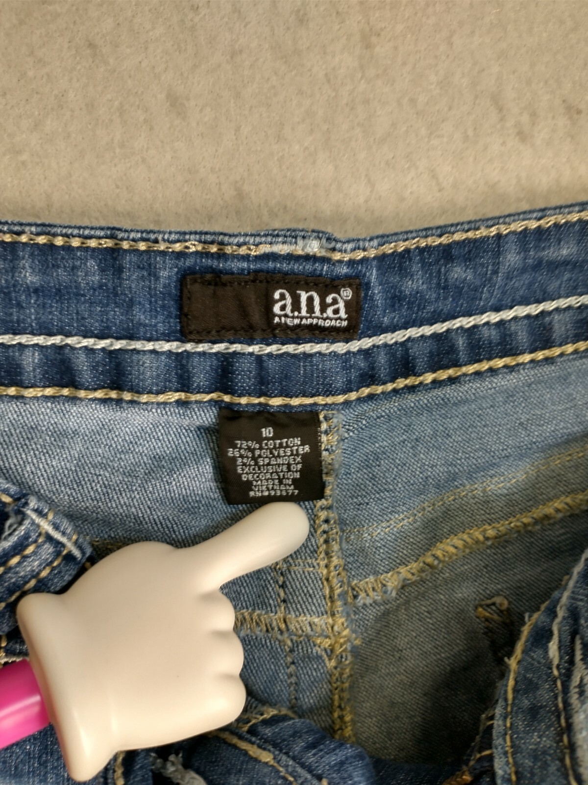 ana Womens Denim Jeans 10 Blue Low Rise Cropped Mediu… - Gem