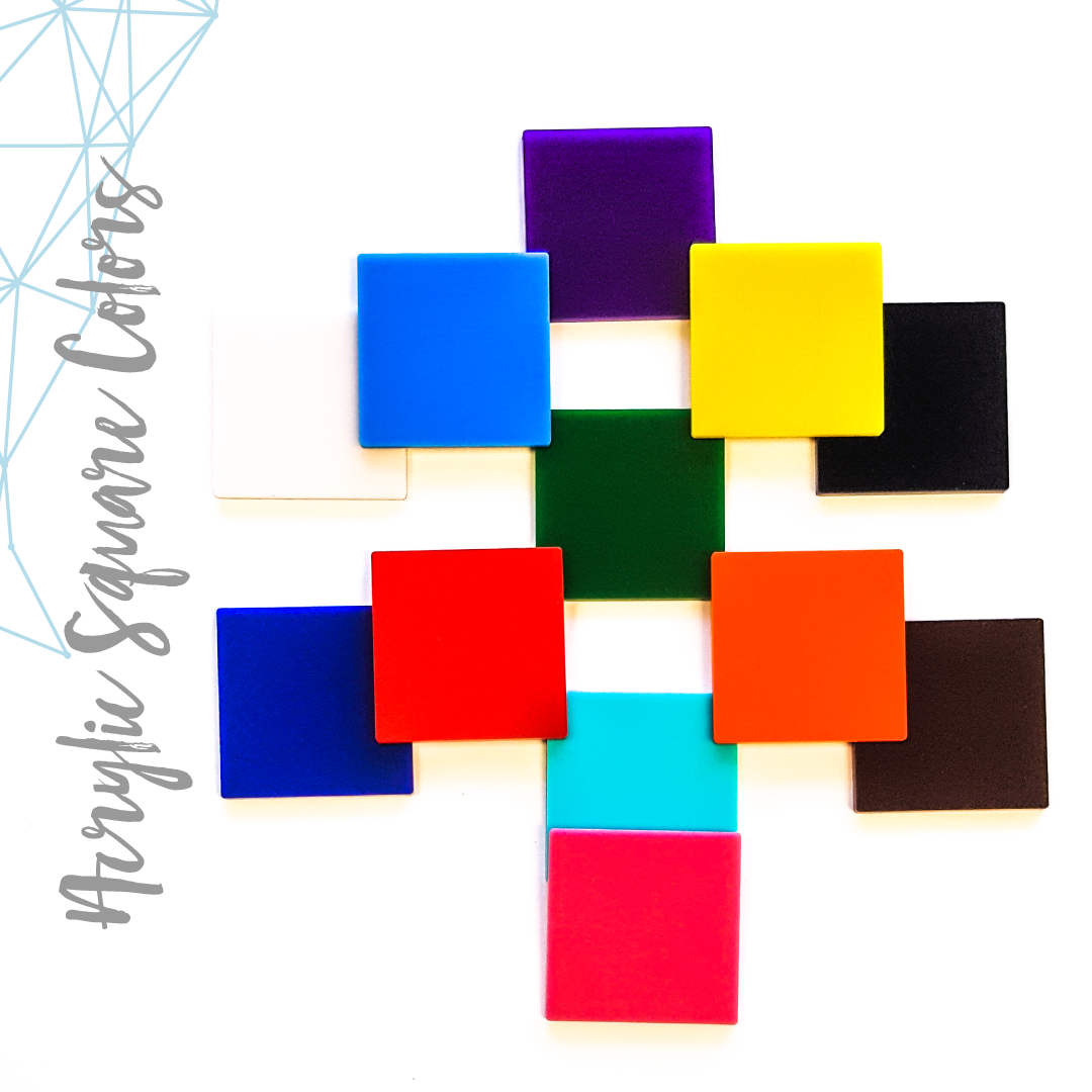 25 ACRYLIC SQUARE BLANKS 1/8" THICK (SELECT SIZE & COLOR) | eBay