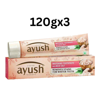 Lever Ayush Ayurveda Rock Salt Whitening Toothpaste - 120gx3 Pack | eBay