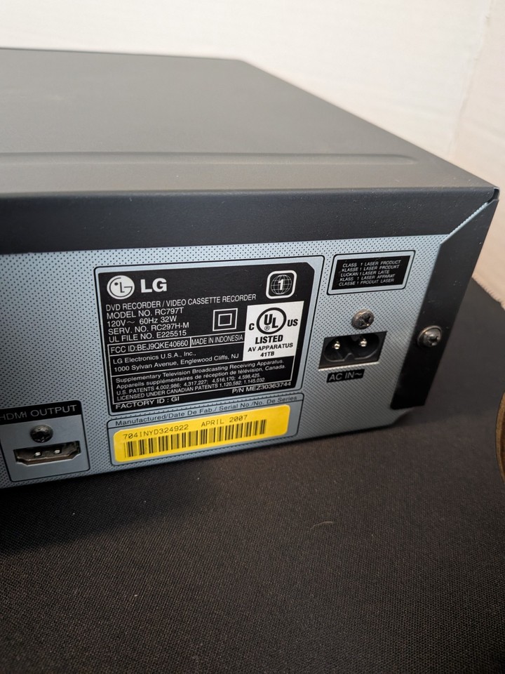 LG RC797T Super-Multi DVD Recorder/VHS VCR Combo Player Read ...