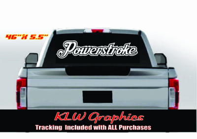 Powerstroke Banner Decal Sticker Turbo Diesel Truck 6.7L 7.3L Crew Cab ...