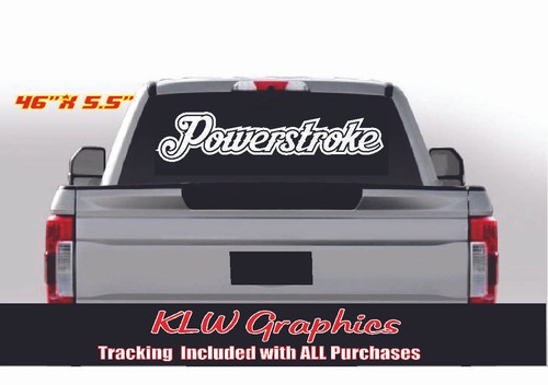 Powerstroke Banner Decal Sticker Turbo Diesel Truck 6.7L 7.3L Crew Cab ...