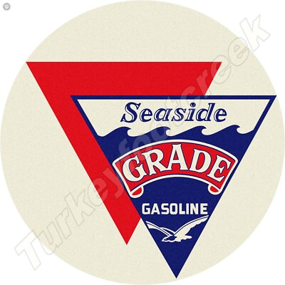 Seaside Grade Gasoline 11.75" Round Metal Sign | eBay