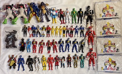 Power Rangers Vintage Lot of 48 Figures + 4 Soft Lunch Bags (Rare) MSRP ...