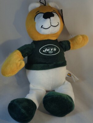 New York Jets Stuffed Plush Bear w/ Football 11" 2008 NFL NEW With Tag ...