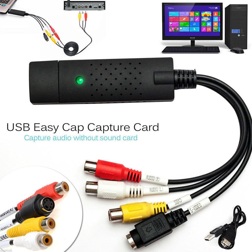 USB 2.0 Video VHS to DVD VCR HDD Converter Scart RCA Cable Adapter ...