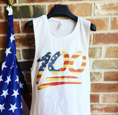 Patriotic USA Muscle Tank, American Flag Red White Blue 100 %, NWT Size ...