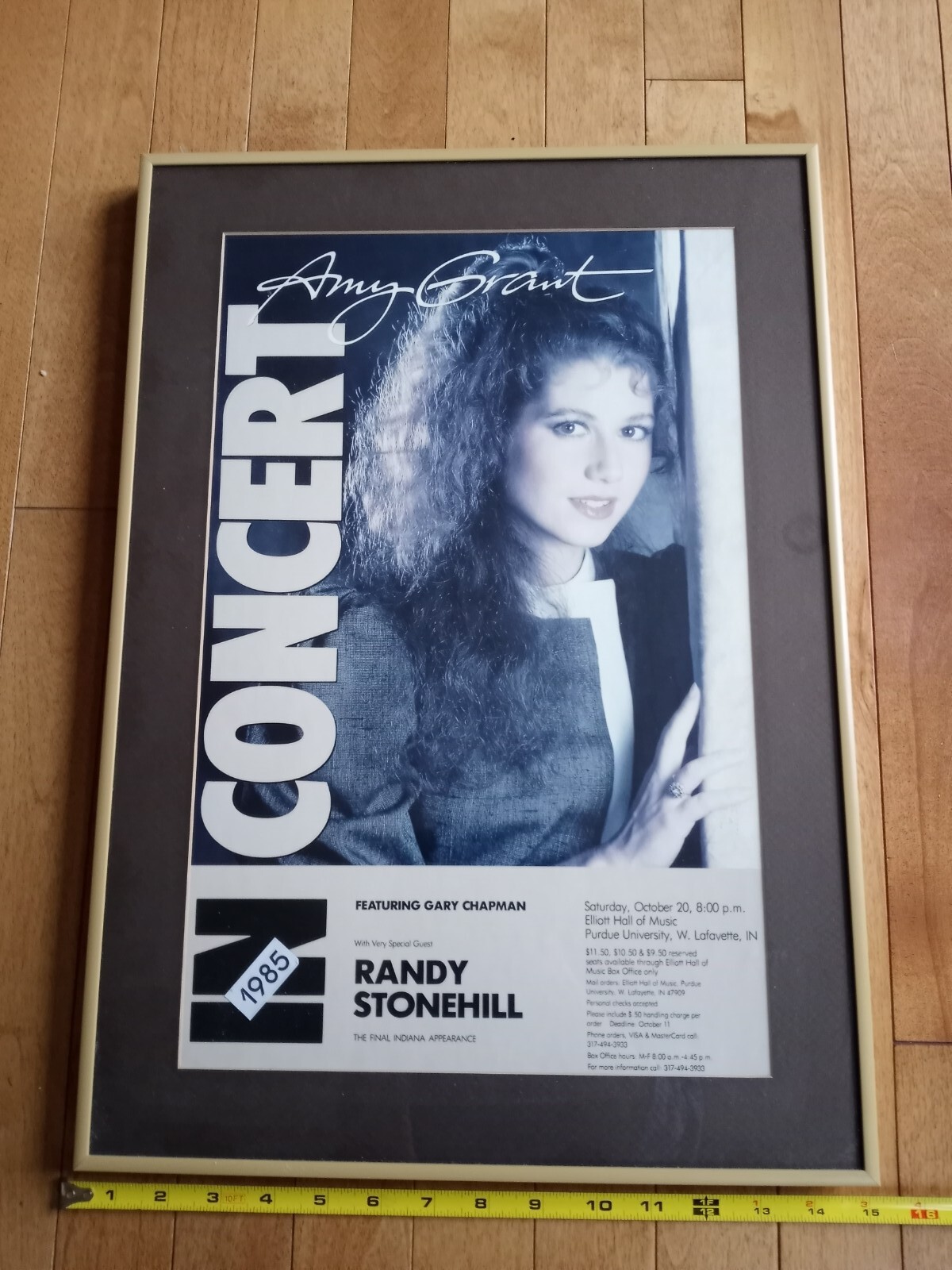 Amy Grant Poster In Concert october 20 1985,Purdue University,Lafayette ...