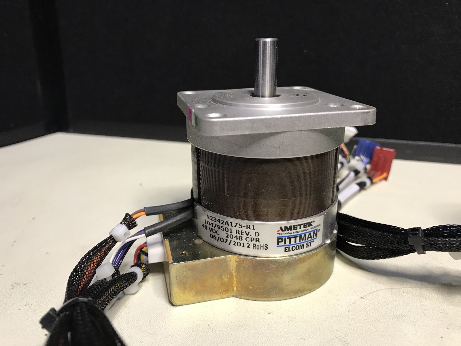 Lot of (2) Ametek Pittman Elcom N2342A175-R1 Motor 48 VDC Rev. D 2048 ...