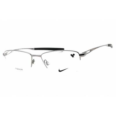 Nike Men's Eyeglasses Gunmetal Rectangular Half Rim Titanium Frame NIKE ...
