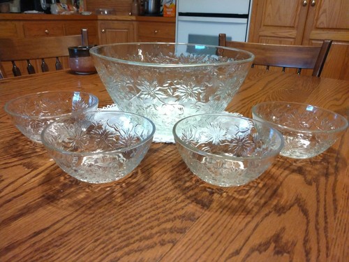 Princess House Fantasia Salad Bowl set 1 10" salad bowl 4 small salad ...