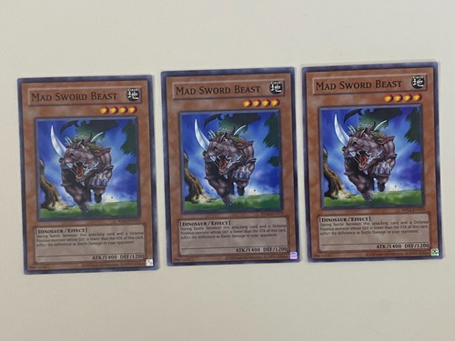 Yugioh - Mad Sword Beast x 3 - NM - Plus Free Holo Card | eBay