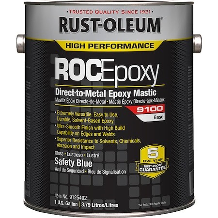 Rust-Oleum 9125402 Epoxy Mastic Coating Base, Safety Blue, Semi-Gloss ...