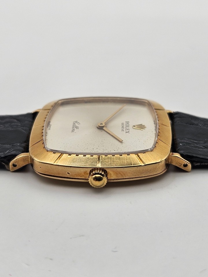 Vintage Rolex Cellini Tank 4084 70s Manual Wind 18K Yellow Gold ...