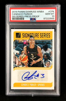 Pop 5 PSA 10 Candace Parker 2019 Donruss WNBA Press Proof /99 Signature ...