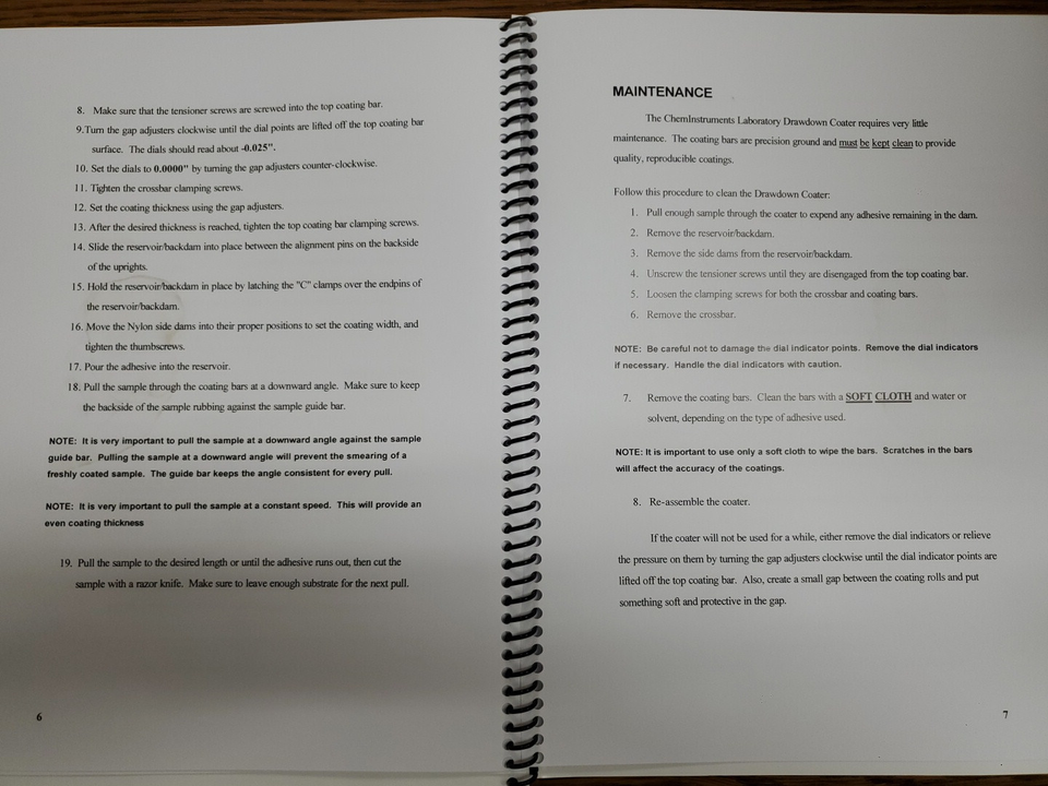 ChemInstruments LC-100 Laboratory Drawdown Coater / Continuous Mayer ...