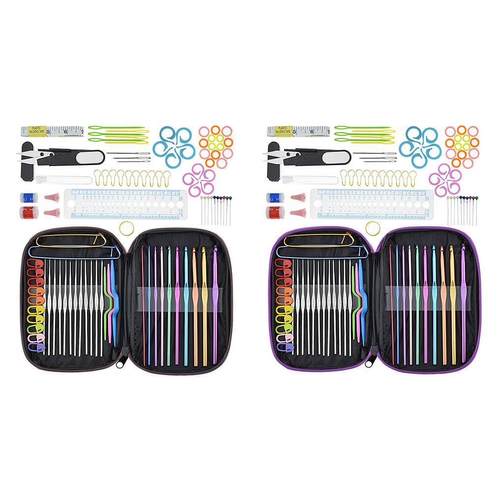 100pcs Crochet Hook Set With Yarn Knitting Needles Sewing Tools Stitch ...