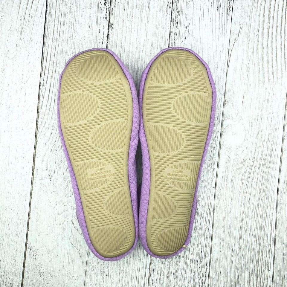 Ballet Terry Cloth Slippers L Purple Ballerina Memory Foam indoor ...