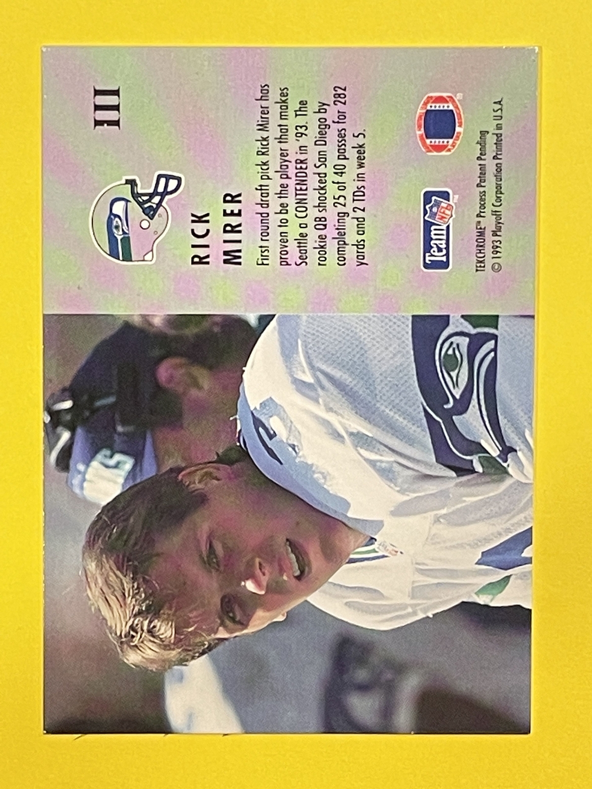 Rick Mirer 1993 Playoff Contenders Promos Rookie #3 Seattle Seahawks | eBay