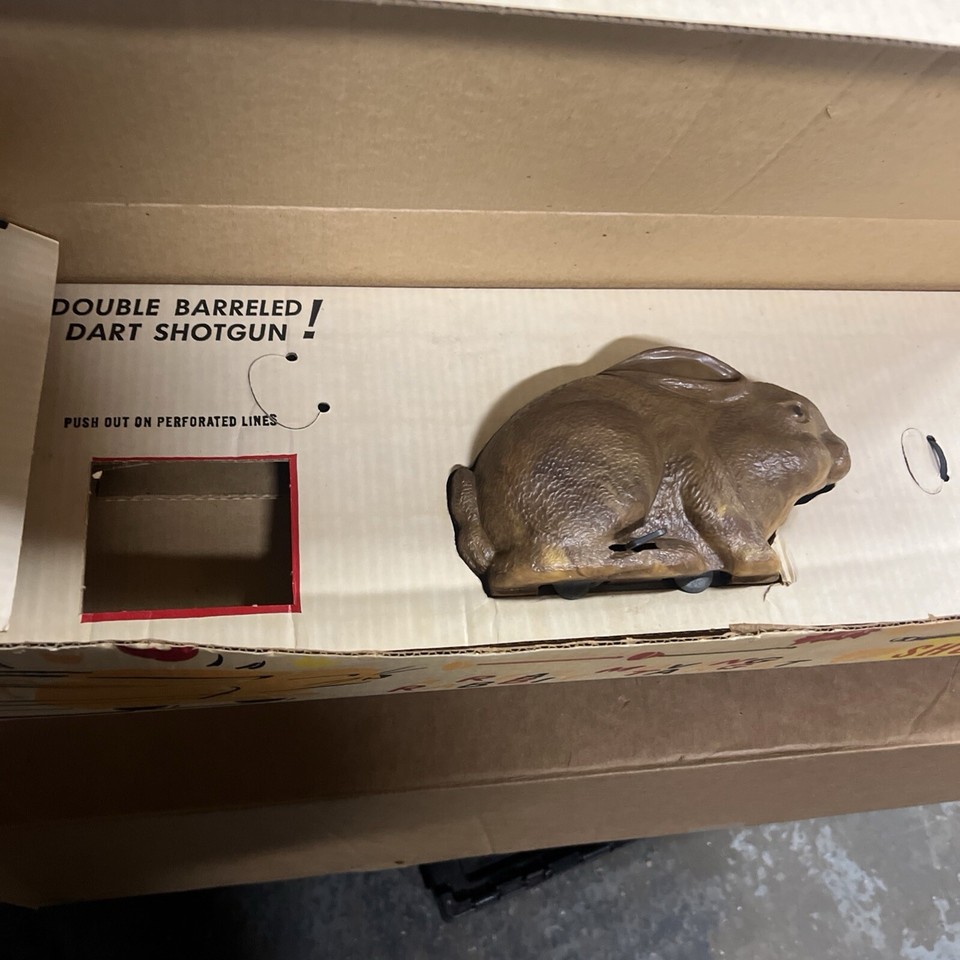 VINTAGE 1960’s MARX RABBIT HUNT TARGET SET SHOOTING GAME W/BOX partials ...