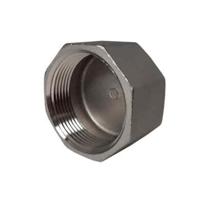 1-1/4" NPT Threaded SS Cap, 304 SS, 150# Pipe Fitting, Cast NPT End Cap ...