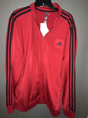 ADIDAS Mens Red Track Jacket With Black Stripes Size XL NWT | eBay