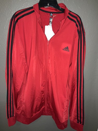 ADIDAS Mens Red Track Jacket With Black Stripes Size XL NWT | eBay