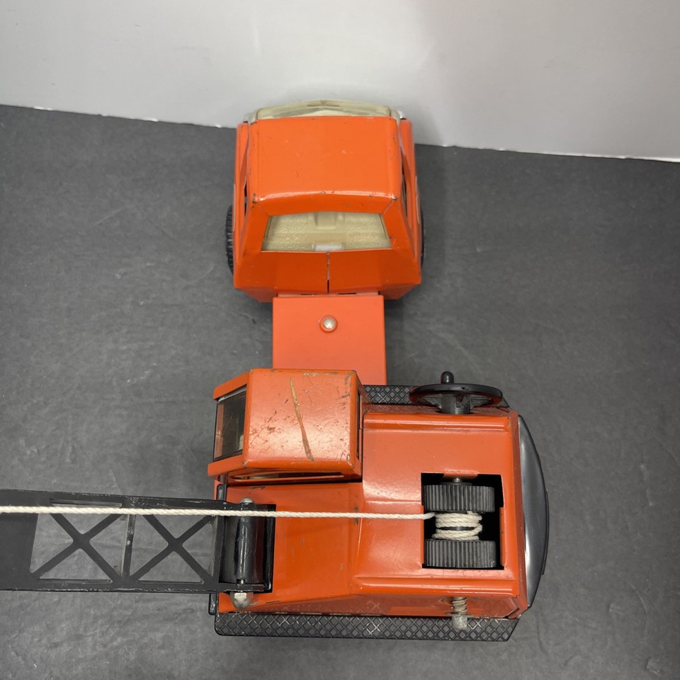 12" Mini TONKA Orange Pressed Steel Tow Truck with Winch (1773) | eBay
