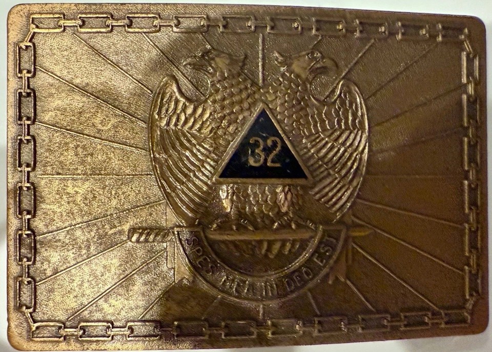 Vintage Scottish Rite Belt Buckle Solid Bronze Double Headed Eagle | eBay