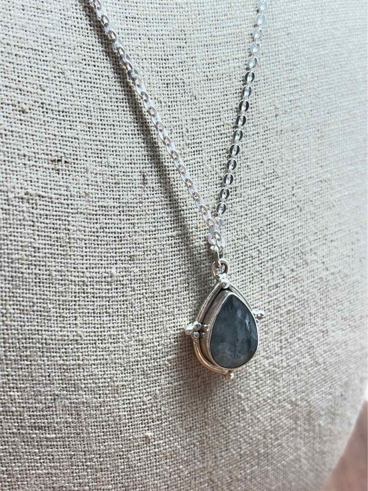 Pre-Owned Boho Magic 925 Silver Aquamarine Delicate Necklace | eBay