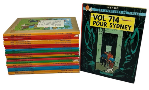 Herge Les Aventures de Tintin Casterman French Hardcover Book Lot of 21 ...