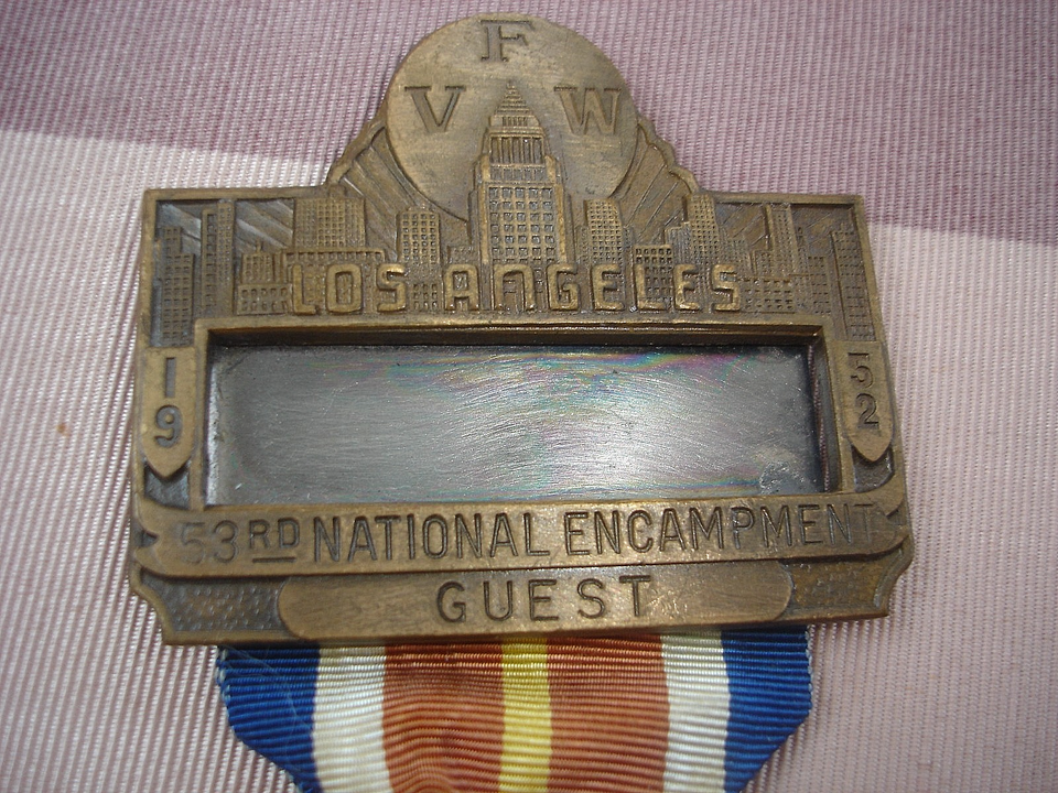 Vintage 1952 VFW Los Angeles 53rd National Encampment GUEST Ribbon ...