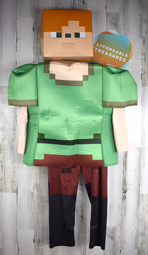 Minecraft Alex Deluxe Child Costume Medium (7-8) W/ Mesh Eyes Plastic ...