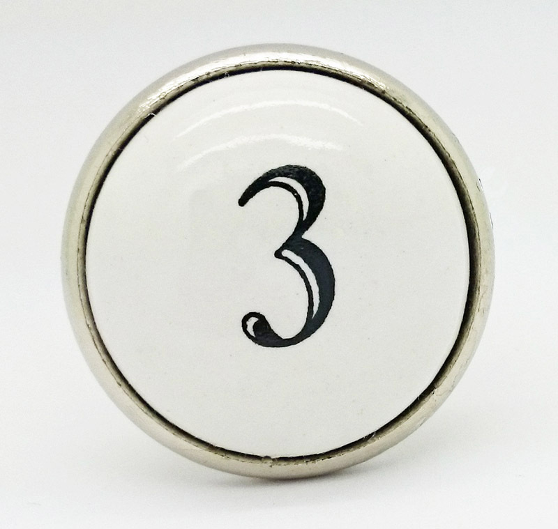 Alphabet Number Letter Cupboard Ceramic Door KNOBS Porcelain Drawer ...
