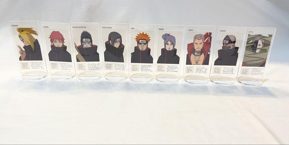 Naruto Akatsuki Members Acrylic Stand Set of 9 with Pedestals | eBay