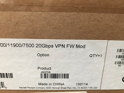 JG372A HPE 20GBPS VPN Firewall Module. New Open Box with Warranty | eBay
