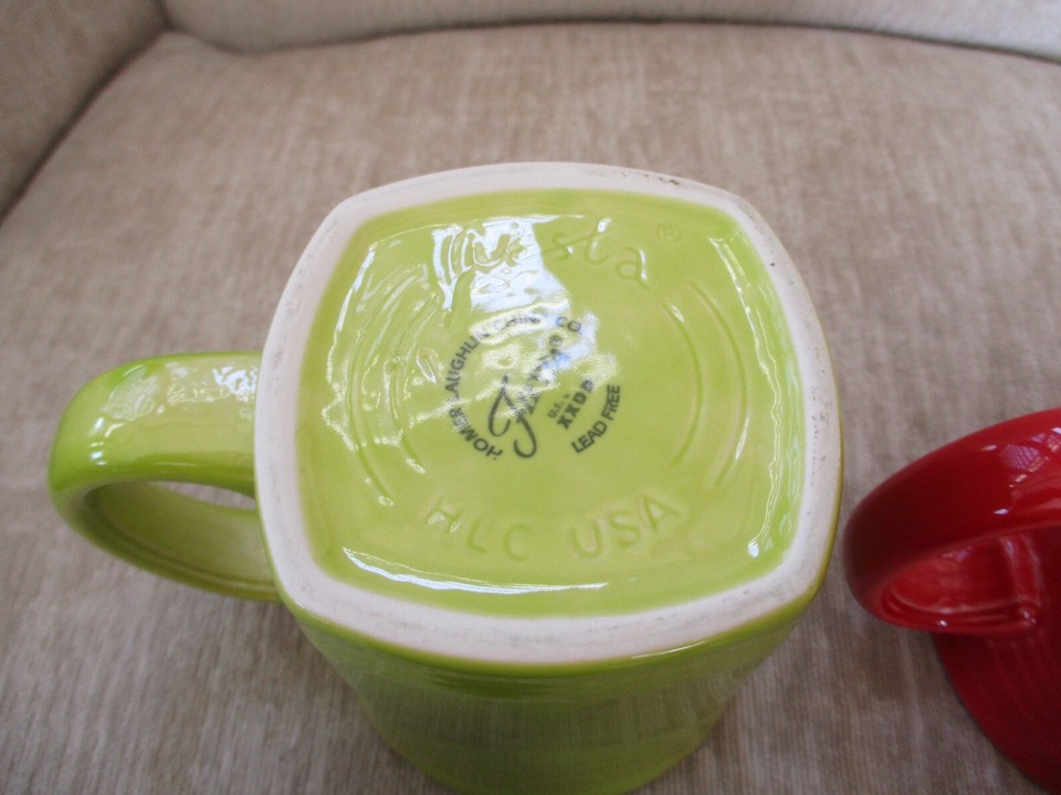 4 different colors Fiestaware Square Mug Cup Fiesta Homer Laughlin USA ...