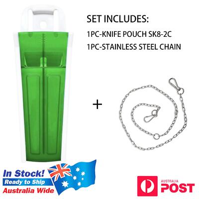 New Butchers 2 Knives Knife Pouch Combo Flat Scabbard Chain St Free ...