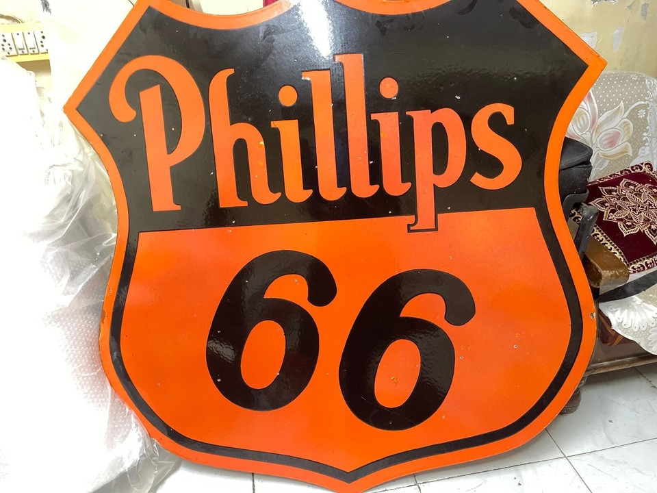 Phillips 66 Porcelain Heavy Metal Enamel Sign 48 Inches Double Side | eBay