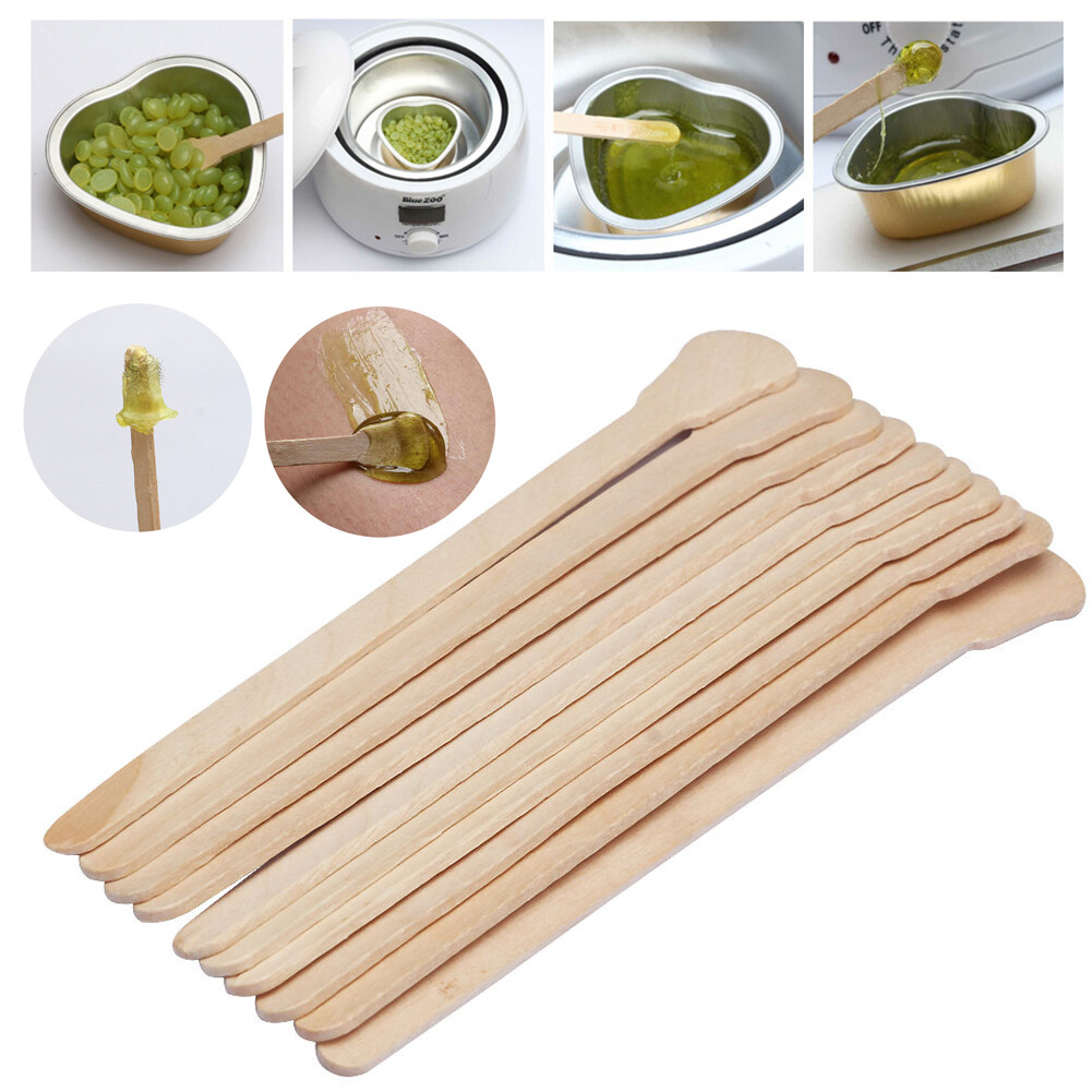 10pcs Wooden Waxing Wax Wood Body Hair Removal Sticks Applicator ...