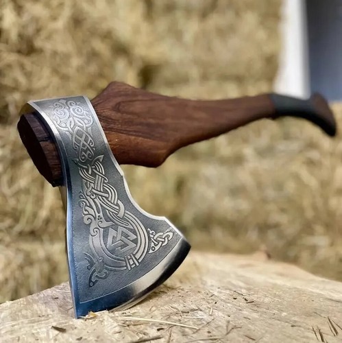 Hand Forged Steel Axe "RUNES", Hunting Hatchet, Tomahawk Hand Throwing ...