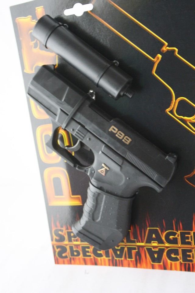 WALTHER TOY CAP GUN P99 SILENCER SPECIAL AGENT 007 WICKE LONE STAR ...