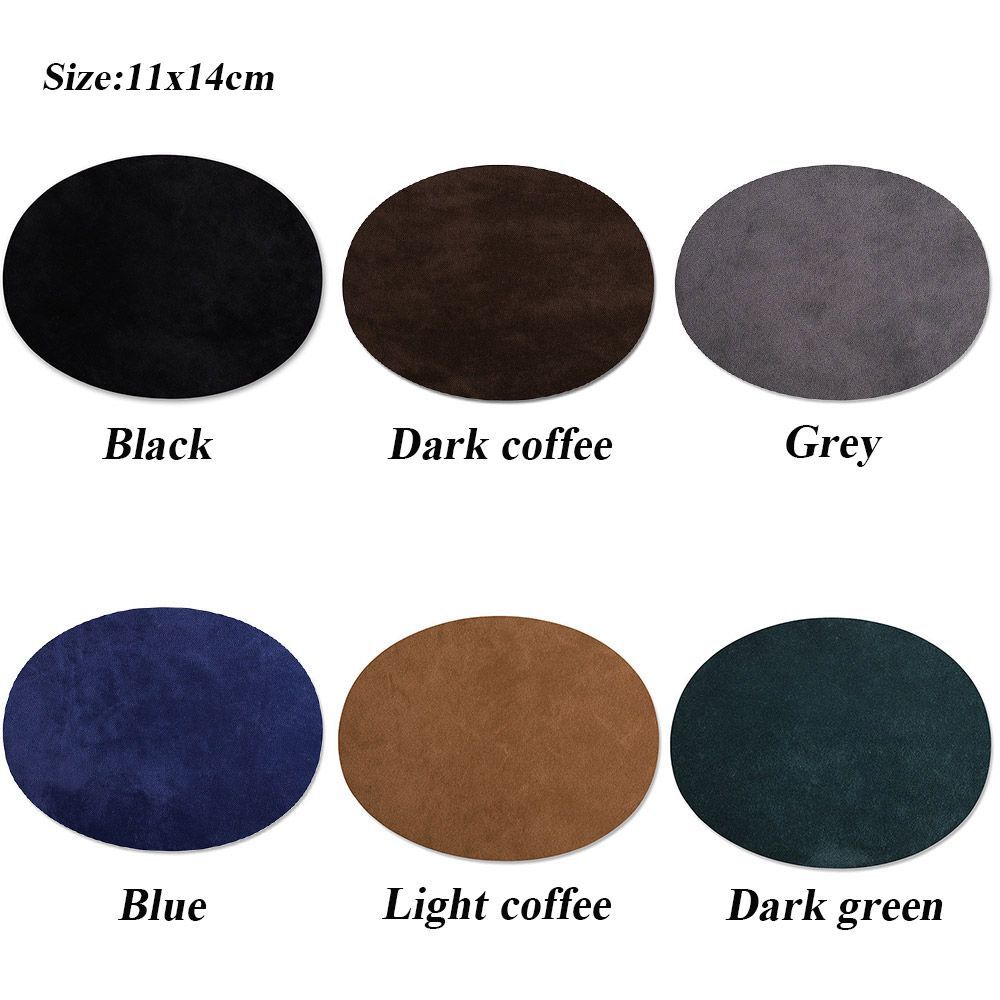 1 Pair Badges Repair Applique Suede Oval Iron-on Elbow Knee Fabric ...